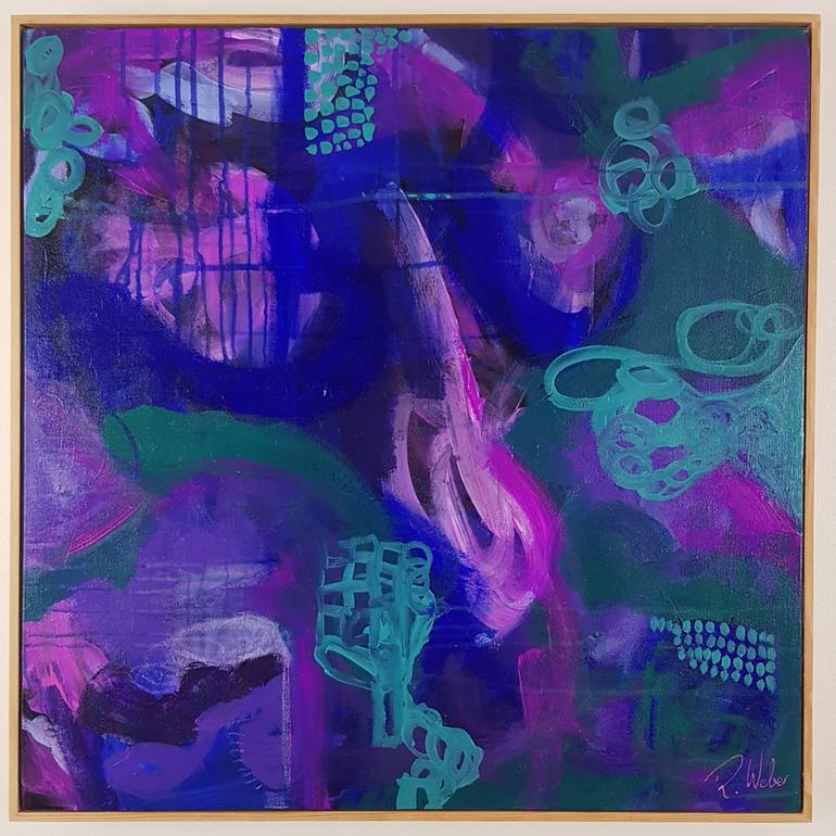 Lithe Indigo Painting by Rochelle Weber | Saatchi Art