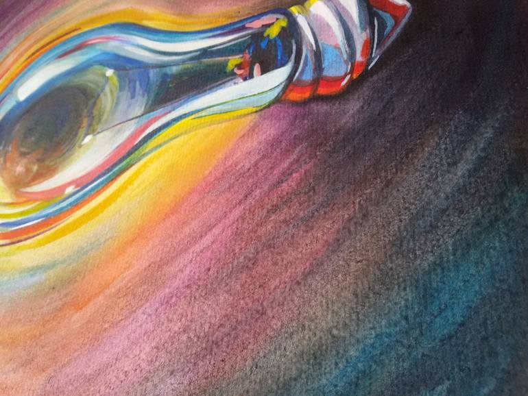 Light Bulb Painting by Nadin Dagbaeva | Saatchi Art
