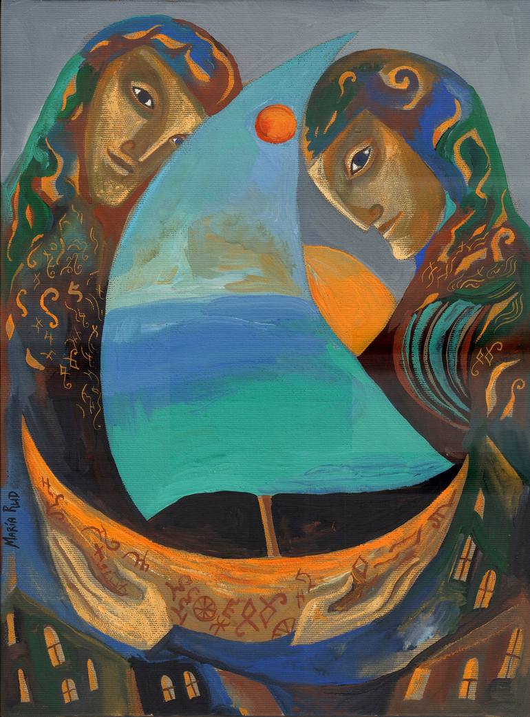 Sea Tale Painting by Maria Rud | Saatchi Art