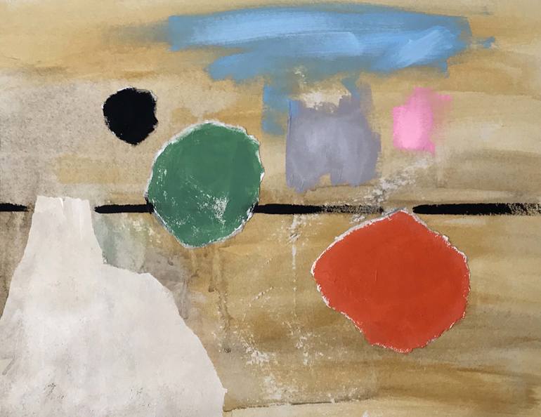 Landscape with green and orange Painting by Nigel S Rogers | Saatchi Art