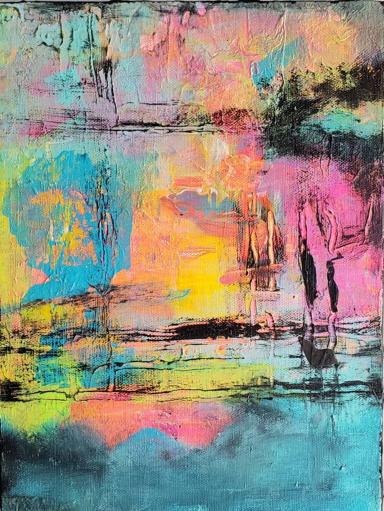 Night by the River Painting by Jo Duffy | Saatchi Art