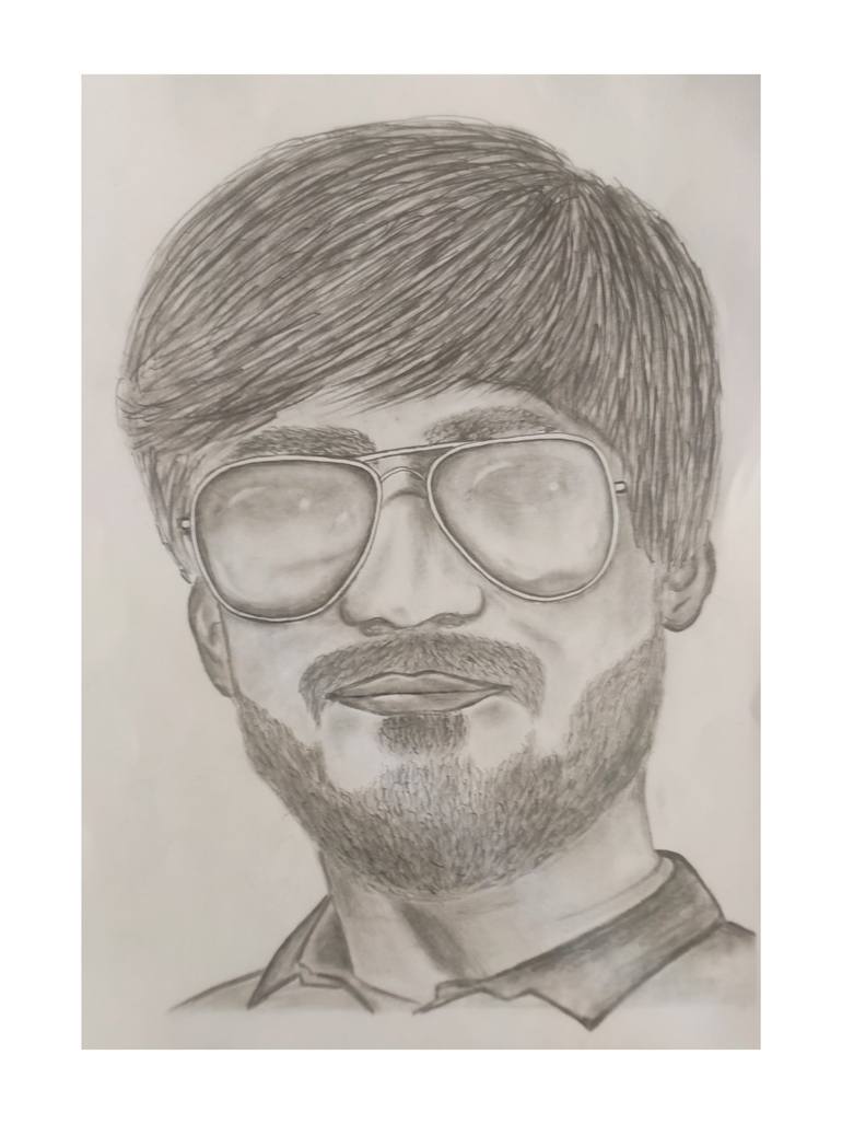 Portrait pencil sketch Drawing by Dharmik Lakhani | Saatchi Art