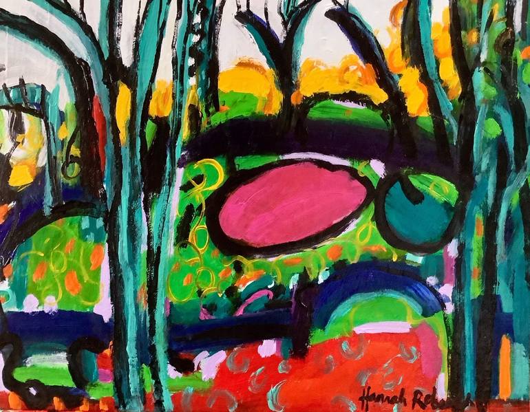 The walk, through the woods to the bay Painting by Hannah Roberts ...