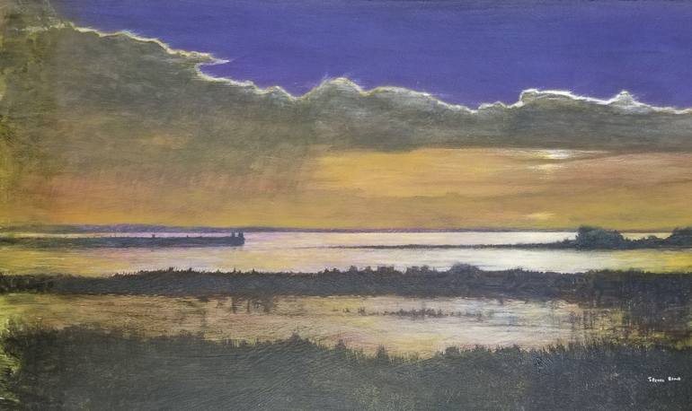 Lakeview With Pier Painting by Steven Brock | Saatchi Art