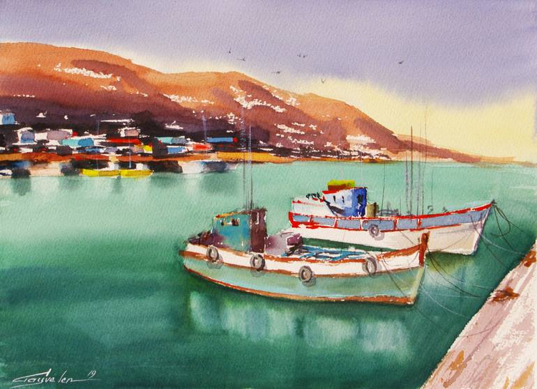 Holiday in Cyprus Painting by Elena Gaivoronskaia | Saatchi Art