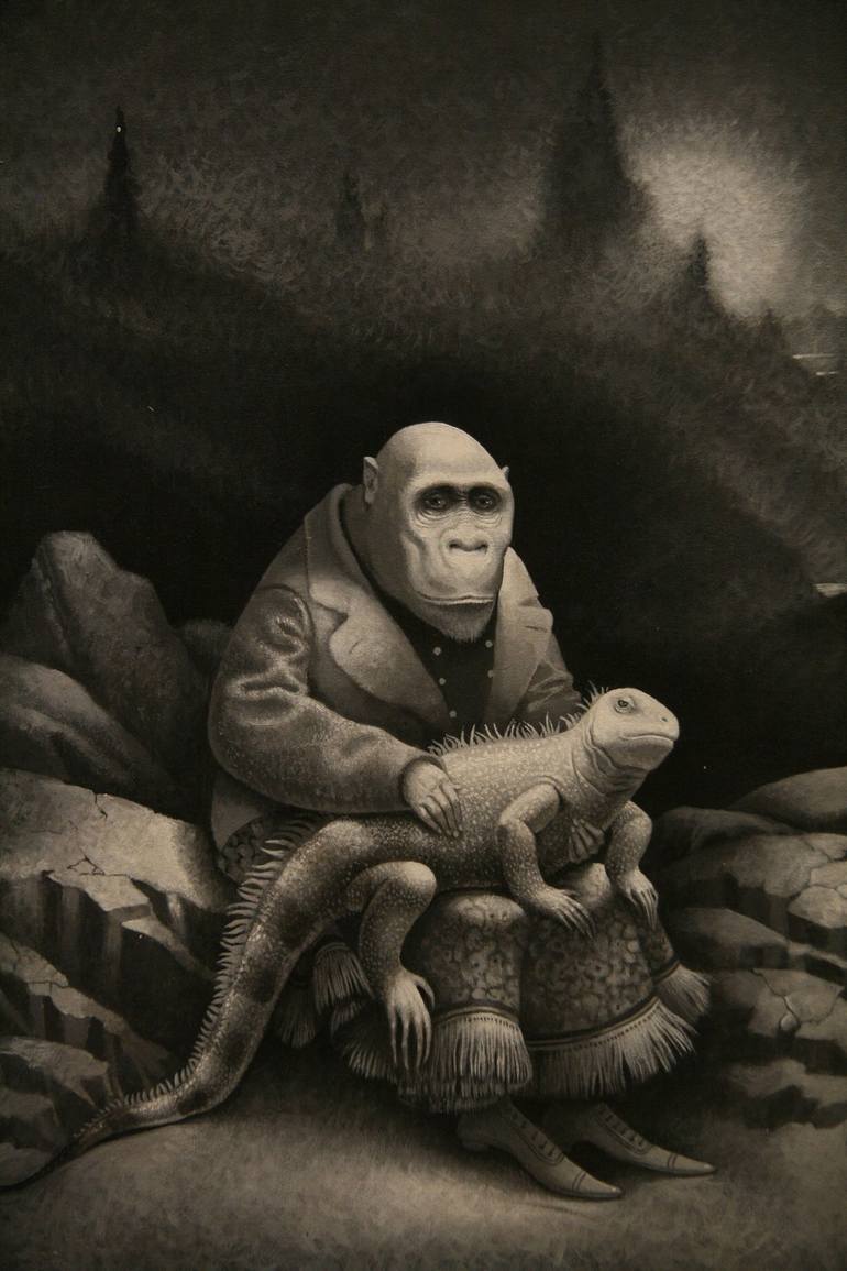 Lap Lizard Painting by Barbara Gardner | Saatchi Art