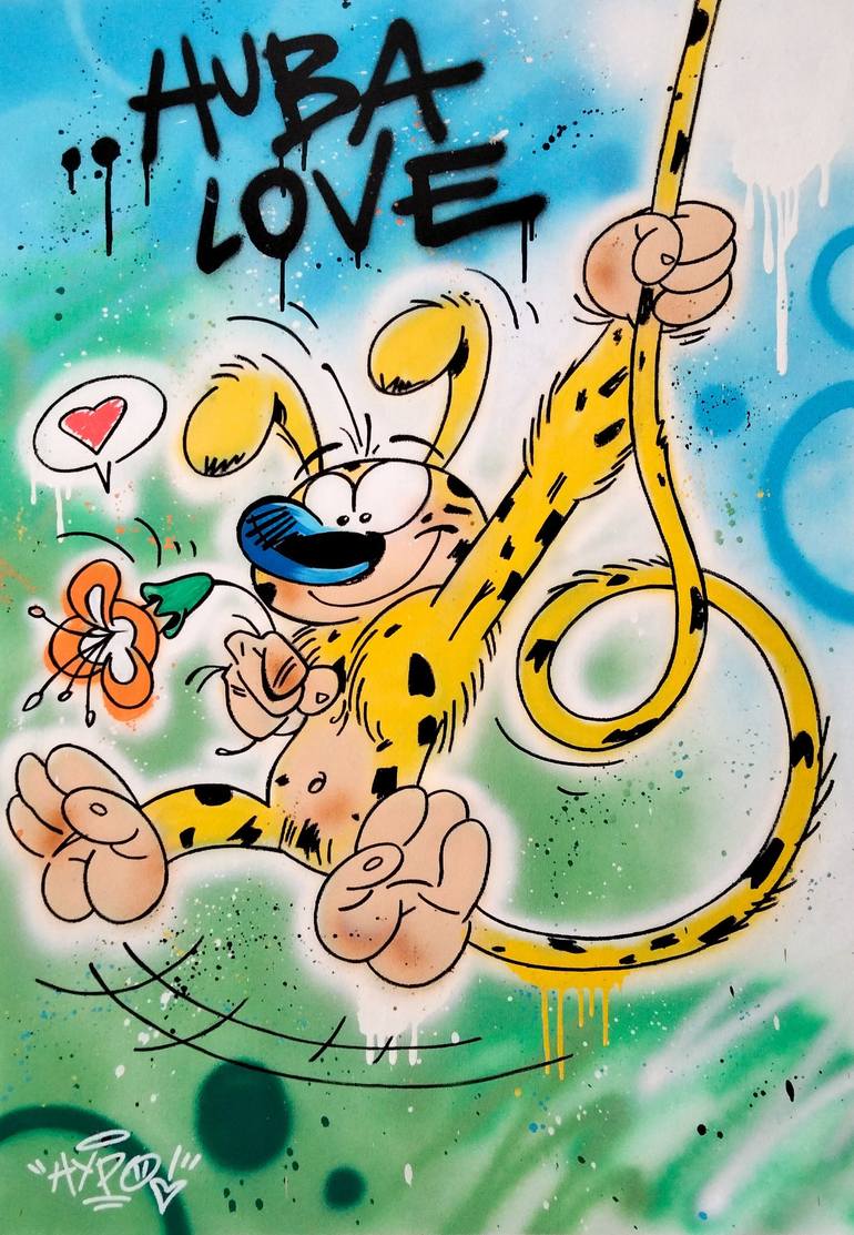 Marsupilami - Huba love Painting by Alessio Hassan Alì | Saatchi Art
