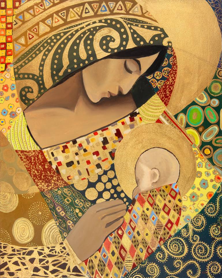 Madonna and Child Painting by Kiki Tolman | Saatchi Art