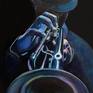 The Trumpeter Painting by Kiki Tolman | Saatchi Art