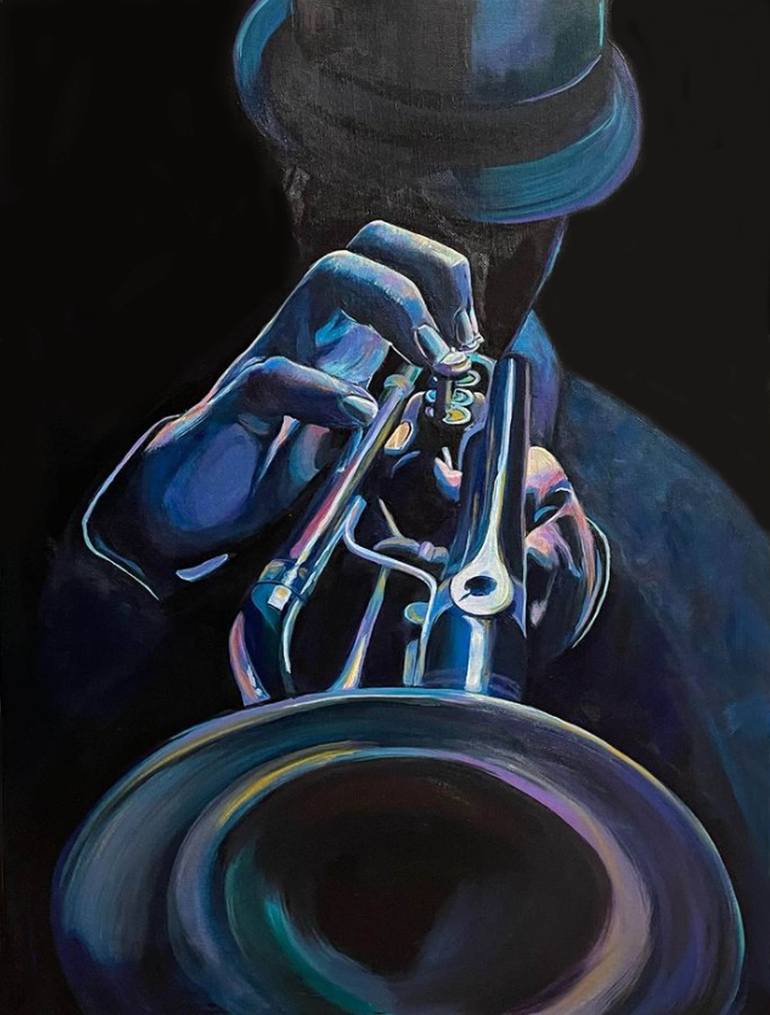 The Trumpeter Painting by Kiki Tolman | Saatchi Art