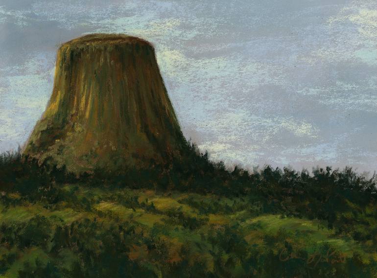 Devil's Tower National Monument Pastel | South Dakota Art Painting by ...