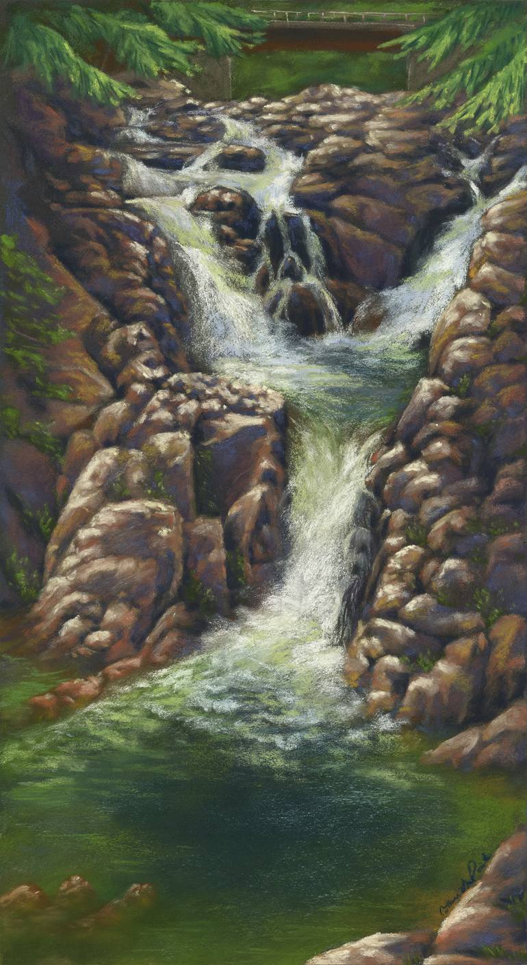 Split Rock Falls Adirondacks Pastel Painting | Adk Plein Air Art ...