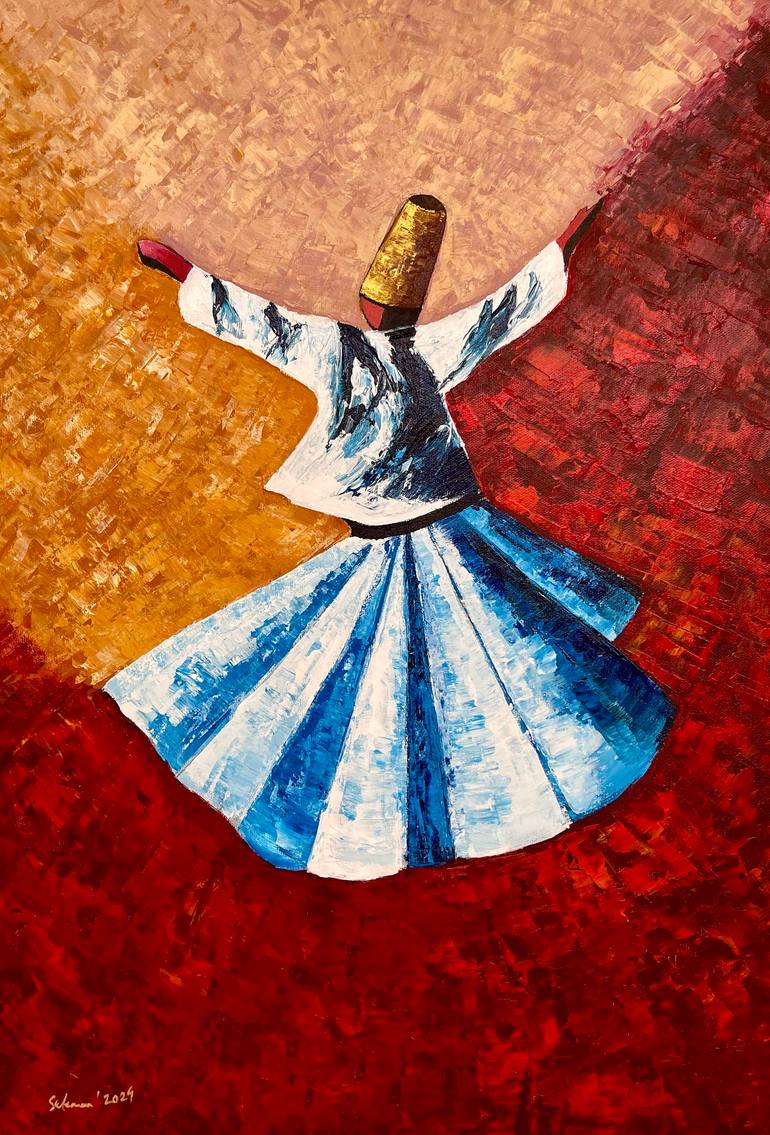 Twirl of the Sufi Rumi whirling dervish sufi painting Painting by ...