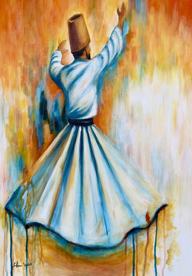 Breath of the Beloved Rumi Sufi Whirling Dervish Abstract Painting by ...