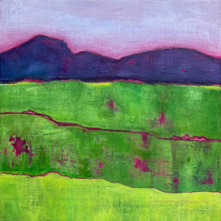 Green Fields Painting by Amrita Tandon | Saatchi Art