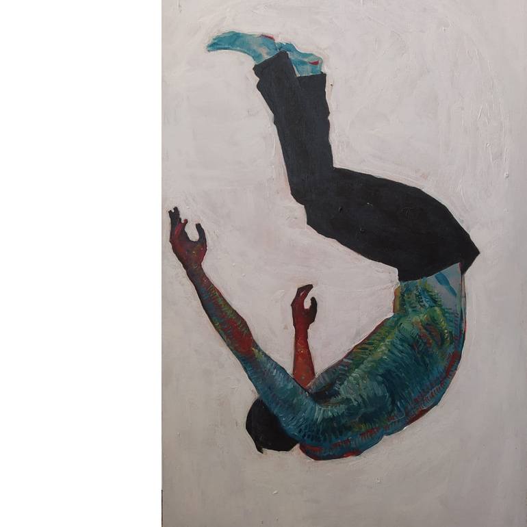Falling man Painting by Nayana Novikova | Saatchi Art