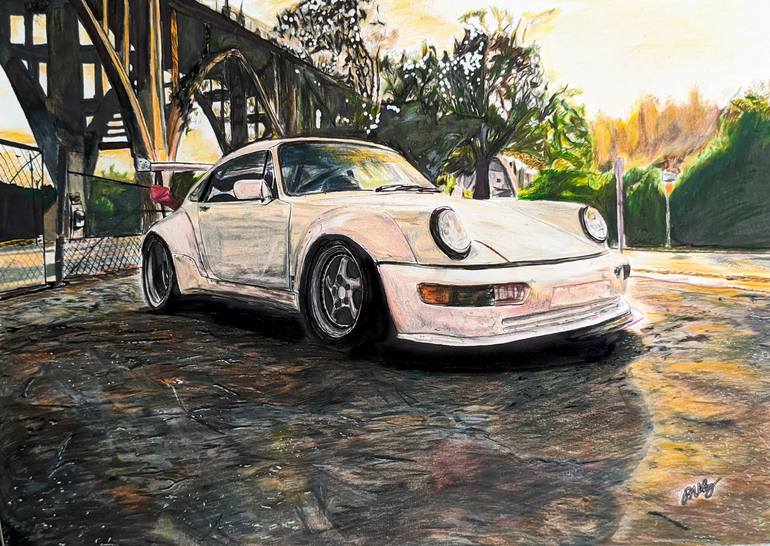 Porsche Drawing by Vitaliy Volkov | Saatchi Art