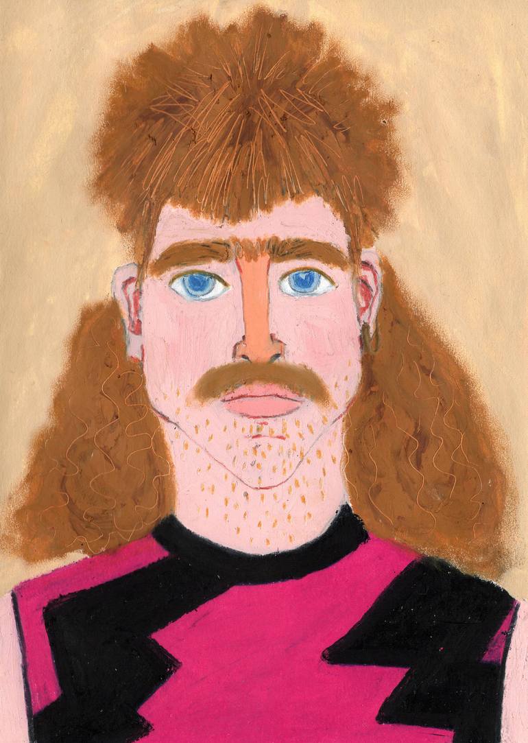 'Robert 1981' 80's Inspired Oil Pastel Mini Portrait Drawing on Paper ...