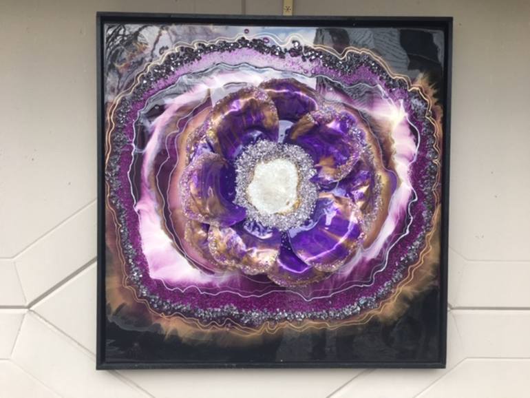 Purple Crystal Flower Sculpture by Antonietta Woerner | Saatchi Art