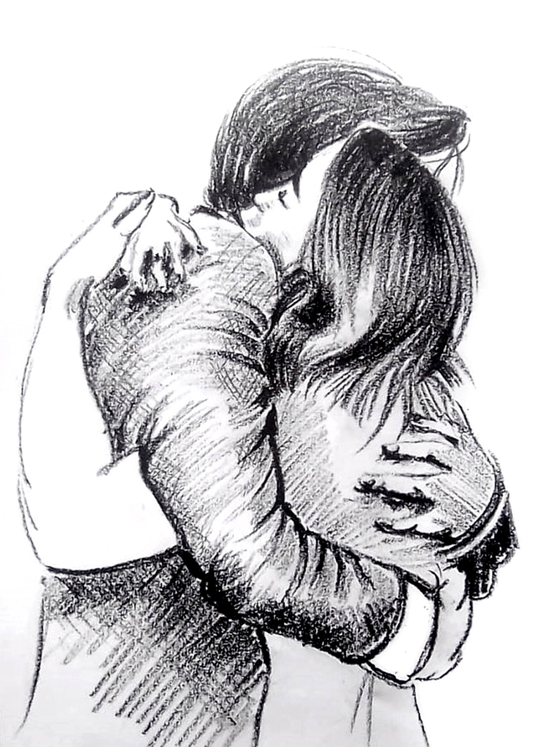 Drawings Of Hugging 40 Romantic Couple Hugging Drawings And Sketches