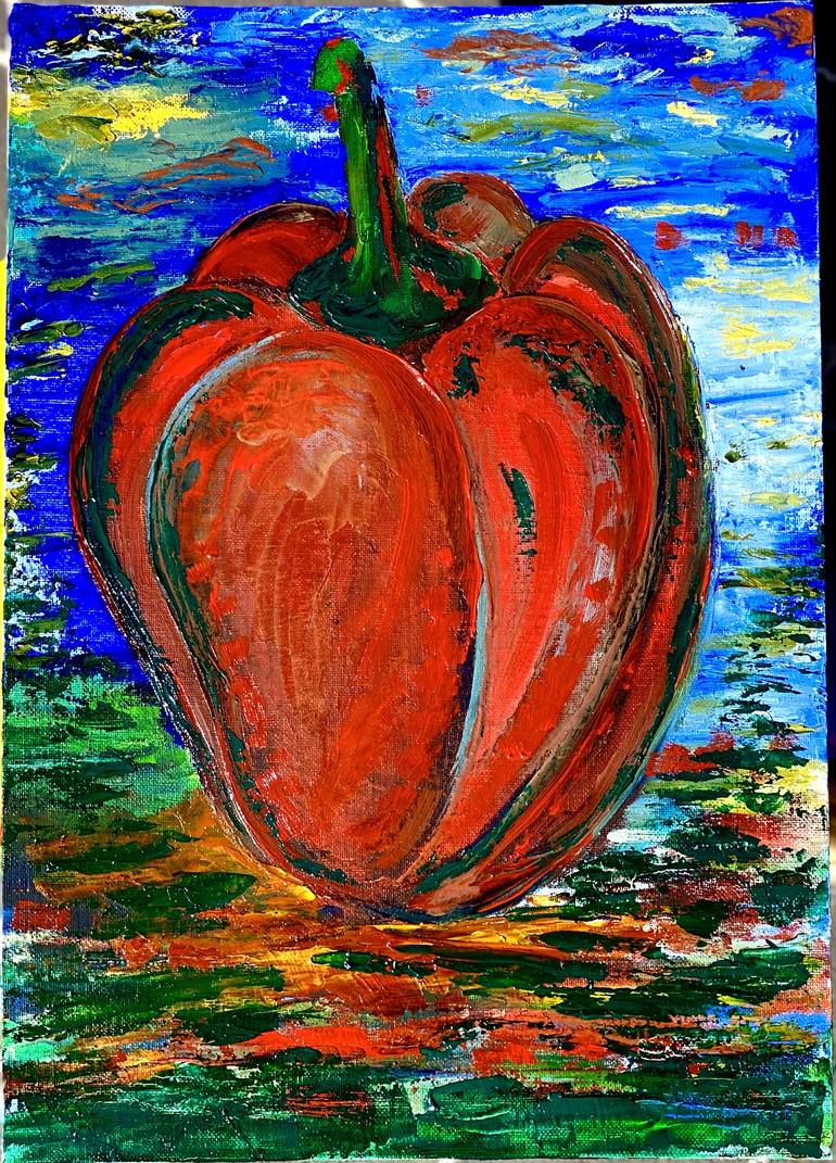 A red pepper Painting by Ipsita Priyadarsani | Saatchi Art