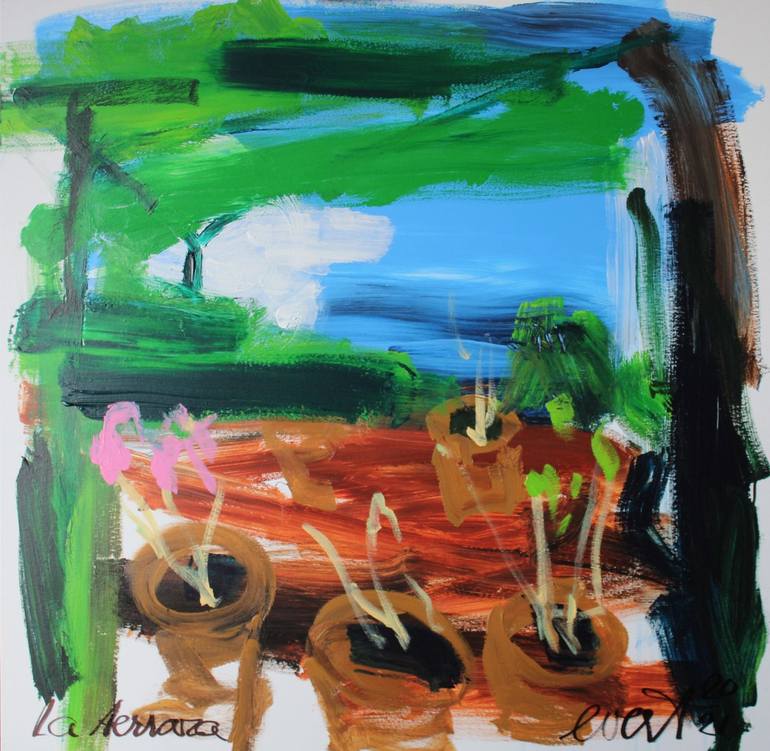 La terraza. Painting by Evert van Bommel | Saatchi Art