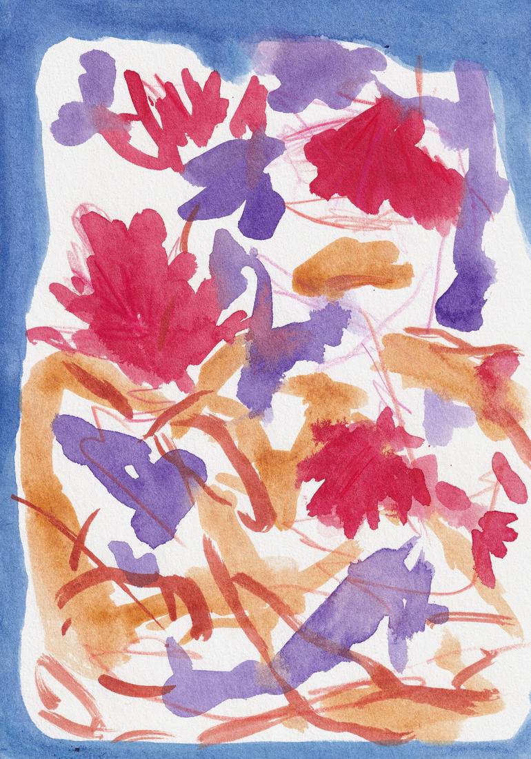 Crimson Rhapsody No.012025 Painting by Odilia Fu | Saatchi Art