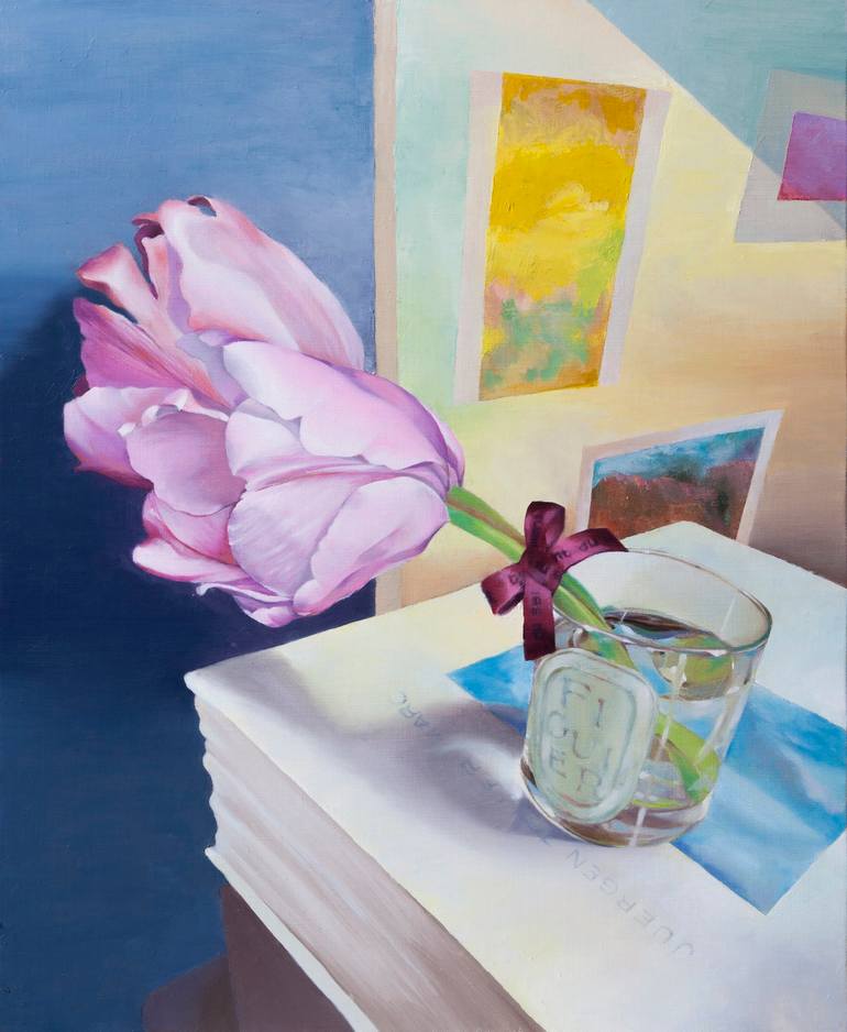 Still life with tulips Painting by Molly Kim | Saatchi Art