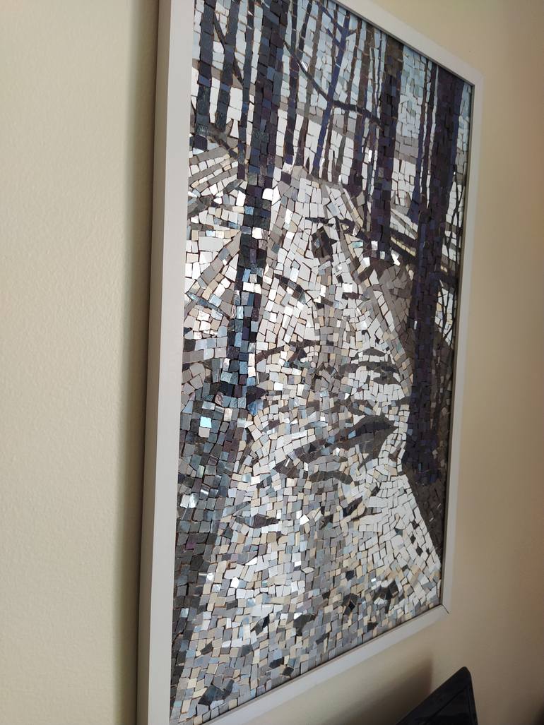 Winter forest lanscape ceramic mosaic art Collage by Kamen Hristov ...
