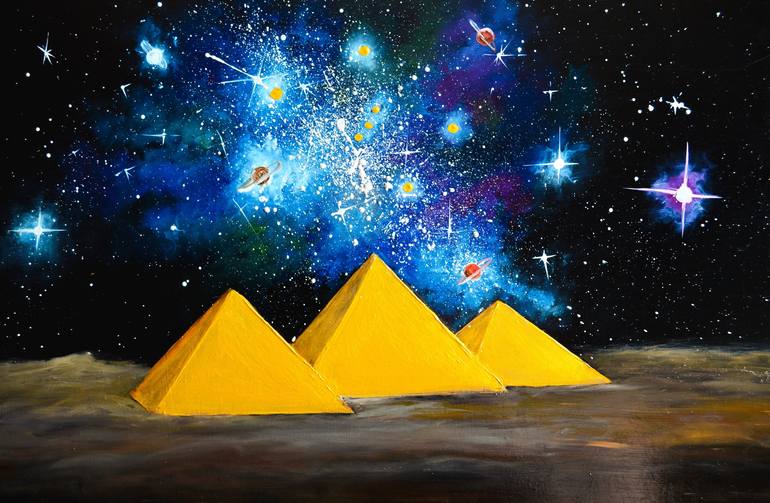 Oil painting Egyptian pyramids Painting by julia makors | Saatchi Art