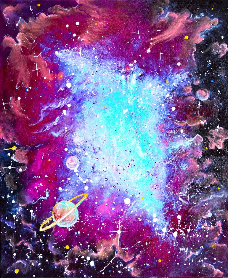 Oil painting Space Nebula Painting by Julia Makors | Saatchi Art