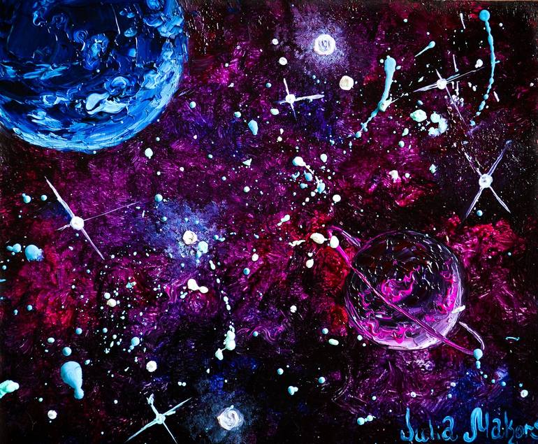 OUTER SPACE original oil painting Painting by julia makors | Saatchi Art