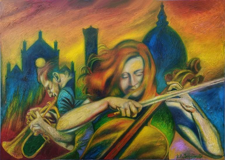 SUNDOWN CONCERT Painting by Paola Imposimato | Saatchi Art