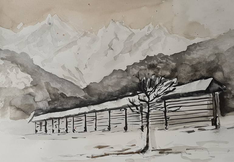 Kozolec 2 Painting by vojko anzeljc | Saatchi Art