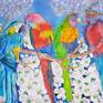True Love of Parrots Painting by Varsha Parab | Saatchi Art