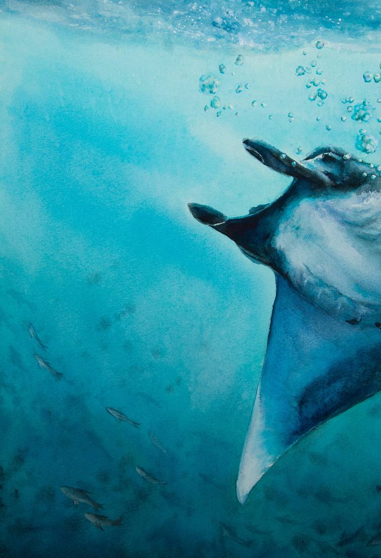 Underwater Butterfly Painting by Anastasia Zakharova | Saatchi Art
