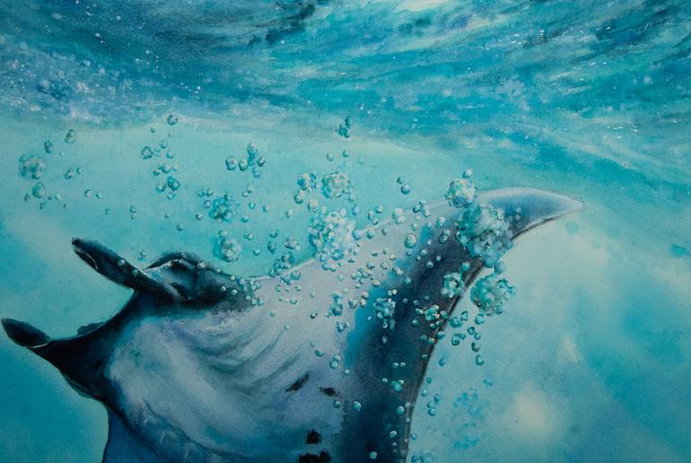 Underwater Butterfly Painting by Anastasia Zakharova | Saatchi Art