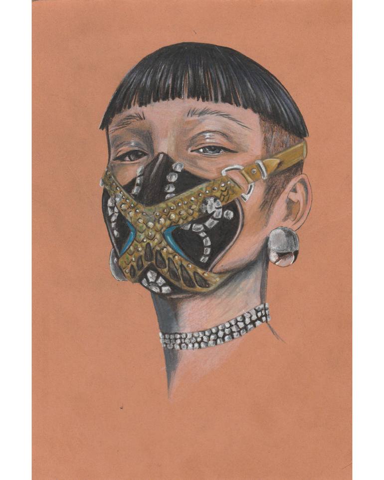 Mask Drawing by Veronica Quadraroli | Saatchi Art