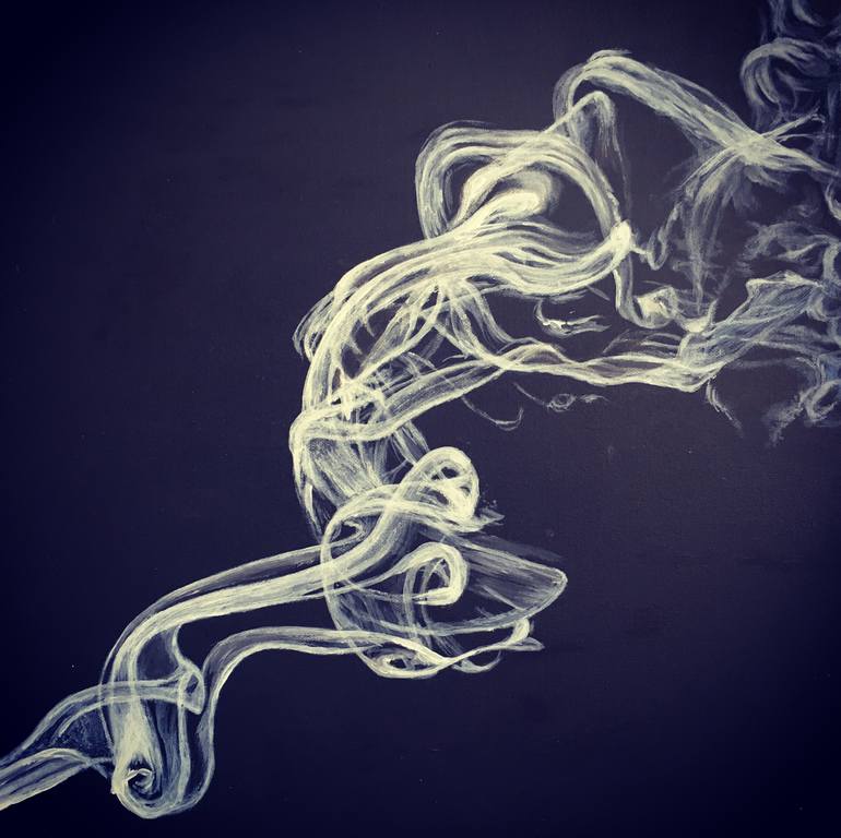 Moody Smoke Rising Painting by Emily Dewsnap | Saatchi Art
