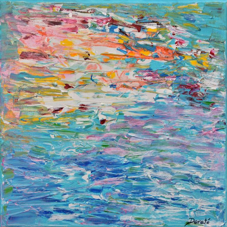 Abstract Waterlilies Painting by Dorate Muller | Saatchi Art
