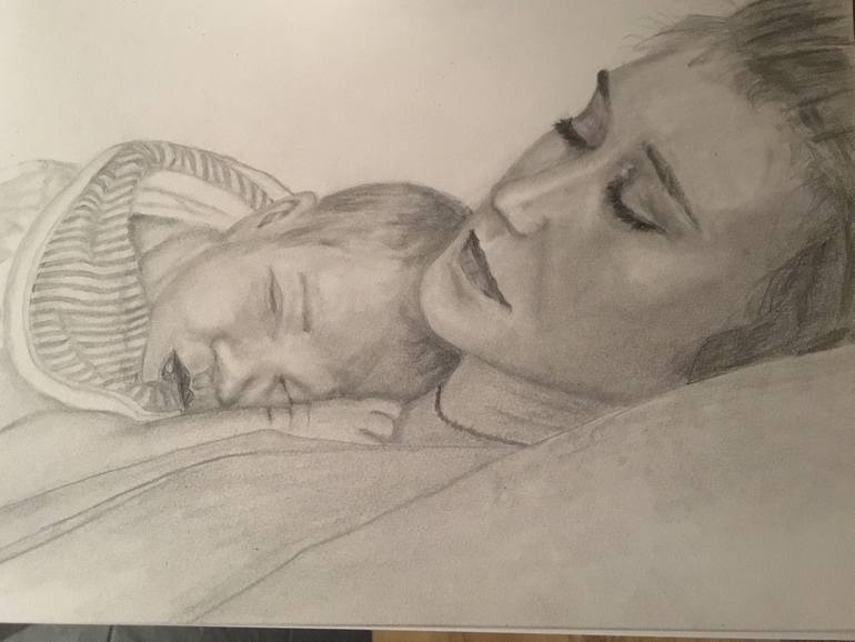 Sleeping Sisters Drawing by Martin Orr | Saatchi Art