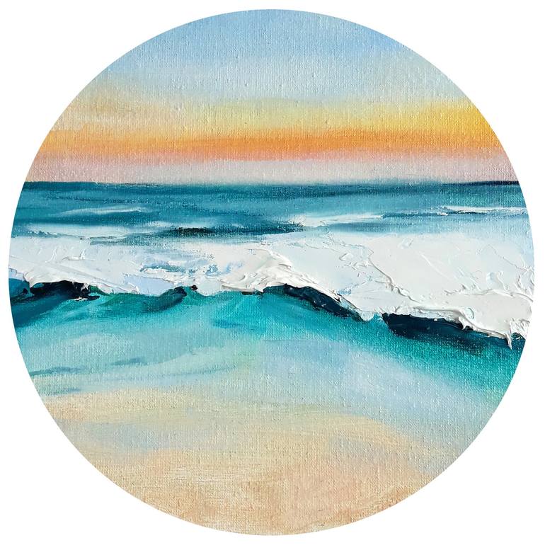 Abstract turquoise sea Painting by Kateryna Somyk | Saatchi Art