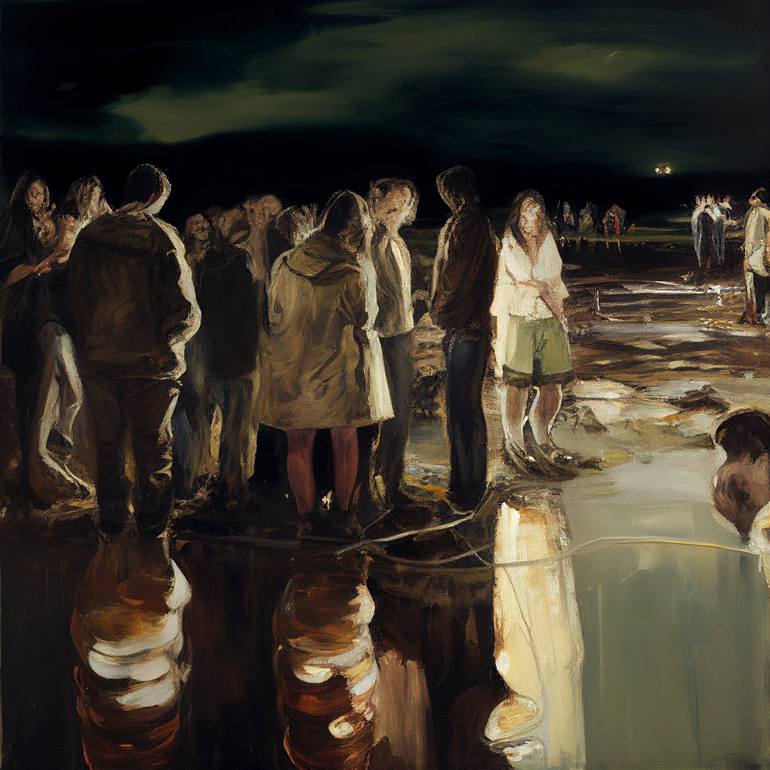 Gathering Painting by Jonathan Menashy | Saatchi Art