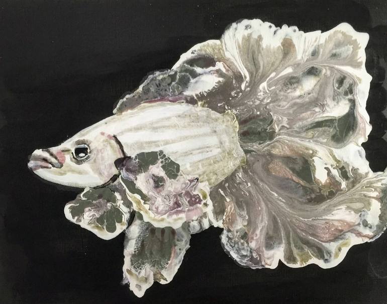 fish tail Painting by Andrea Cardenal | Saatchi Art