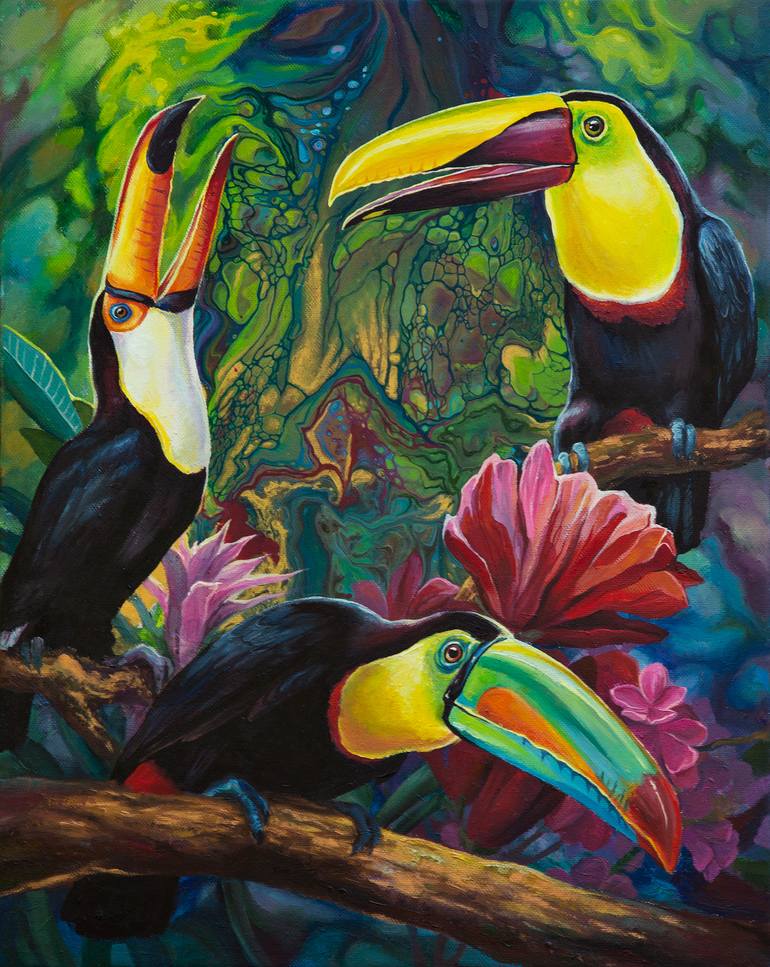 Jungle Call Painting by Natalie Blanchet | Saatchi Art