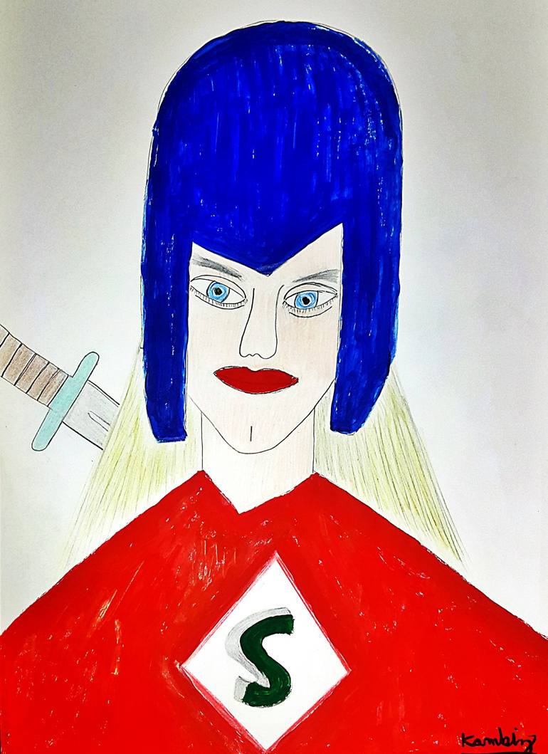 Super Mom Drawing by Kambiz Mostofizadeh | Saatchi Art
