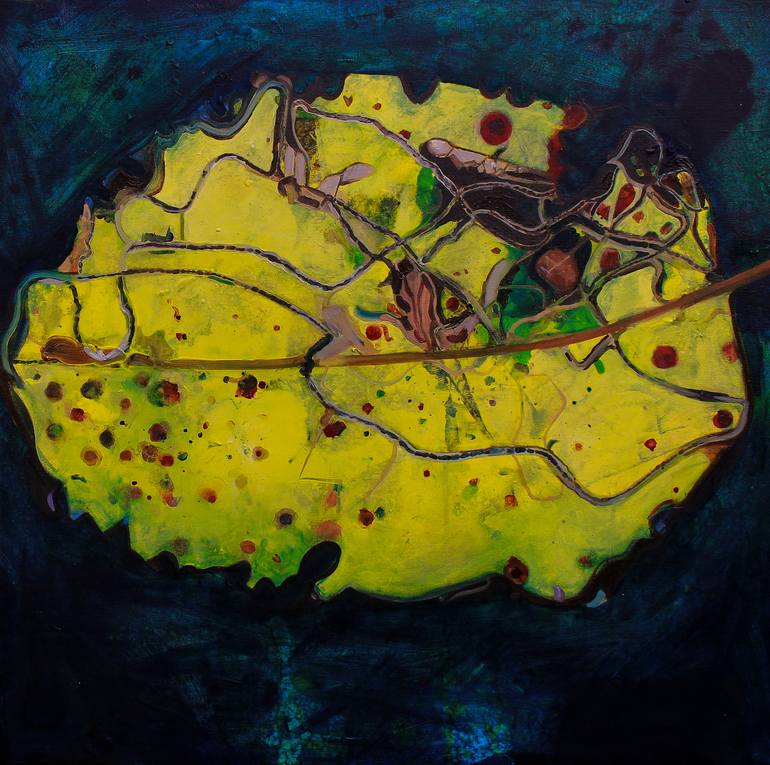 Found Map 7 Leaf Series Painting by Catherine Rive | Saatchi Art