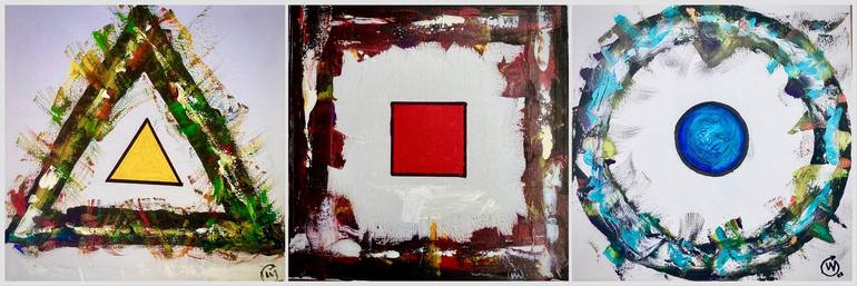 GKK, Triangle,Square,Circle as a Triptych. Painting by Wolfgang Gross ...