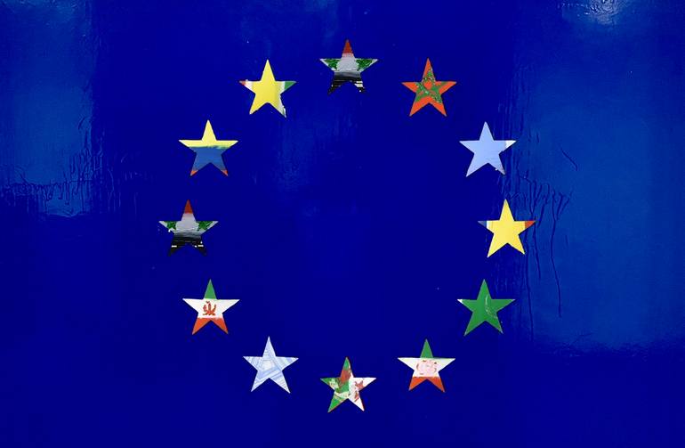 Terra Nullius # 3 European Union Flag Painting by Santiago Castro ...