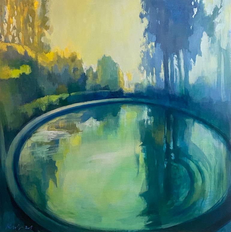 Reflecting Pond (Volunteer Park) 1 Painting by Robert Williamson ...